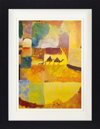 1art1 Paul Klee Poster Zwei Kamele Und EIN Esel, 1919 Gerahmtes Bild Mit Edlem Passepartout | Wand-Bilder | Im Bilderrahmen 40x30 cm