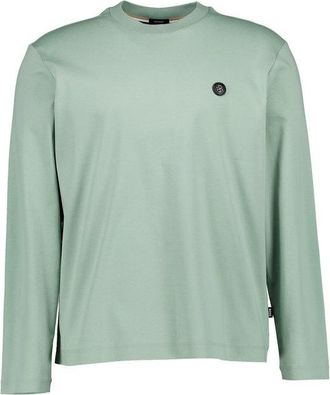 HUGO BOSS Herren Longsleeve gr&uuml;n Baumwoll-Jersey
