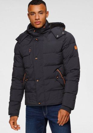 Bruno Banani Steppjacke Winterjacke mit Fellimitat und abnehmbarer Kapuze