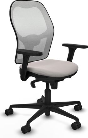 Piqueras y Crespo Wei&szlig;er Stuhl aus Pc Jorquera mit 3D-Armlehnen, h&ouml;henverstellbare Lendenwirbelst&uuml;tze, ausgestattet mit 5 Positionen und eingespritztem Schaum. Mit Roll