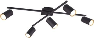 Trio Leuchten Deckenleuchte Marley 612400532, Metall Schwarz matt, Deckenleuchte 5-flammig, exkl. 1 x GU10