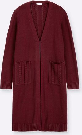 Sheego Strickjacke Strickjacke Langarm Grobstrick, Zopfmuster