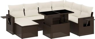 vidaXL Vidaxl - Set Divani Da Giardino 8 Pz Con Cuscini Marrone In Polyrattan