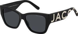 Marc Jacobs Marc 695/s 80S/2K BLACK WHITE Sunglasses Women Acetate, Standard, 55