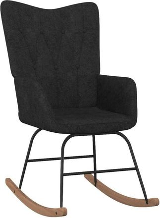 Les Tendances Les Tendances - Chaise à bascule Noir Tissu vidaXL