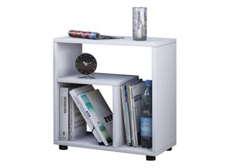 VCM Holz Beistelltisch | Couchtisch schlicht | Maße H. 55 x B. 50 x T. 30 cm | Nachttisch | Kaffeetisch - Zeito Weiß