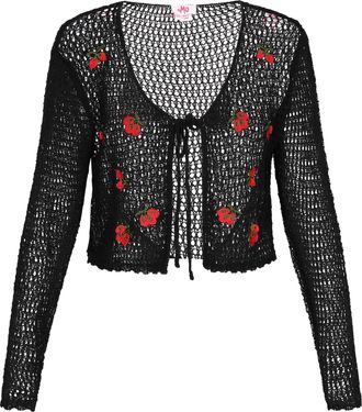 Mymo Strickjacke Frauen Schwarz