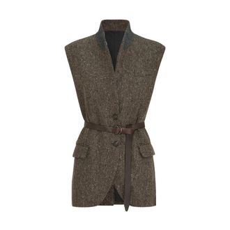 Brunello Cucinelli Daunenweste - - Jackets - Damen - Braun - L