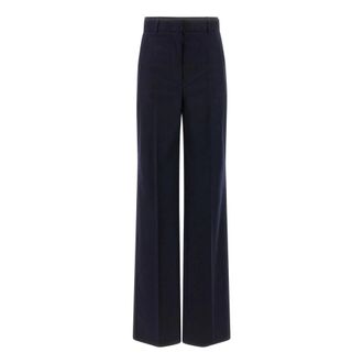 Max Mara Femme, Pantalons, Bleu, Taille: 42 FR Pantalon Lana Bleu avec Élasthanne