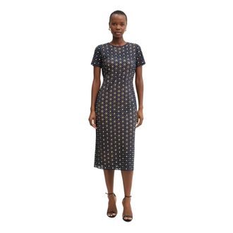Michael Kors Laser Cut Mirror Scuba Midi Kleid - - Dresses - Damen - Blau - XS