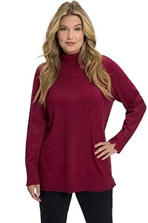 Ulla Popken Rollkragenpullover Pull &agrave; col roul&eacute;, Rouge, 56-58 Femme