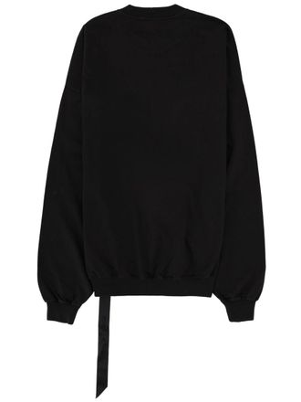 Rick Owens Oversized Crewneck Cotton Sweatshirt - Black