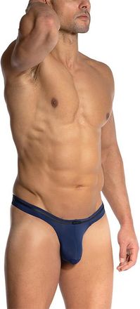 Olaf Benz Herren String blau Mikrofaser unifarben