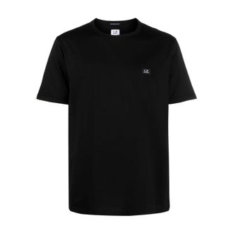 C.P. Company Schwarzes T-Shirt mit Logo-Patch aus Jersey - - Tops - Herren - Schwarzk - L