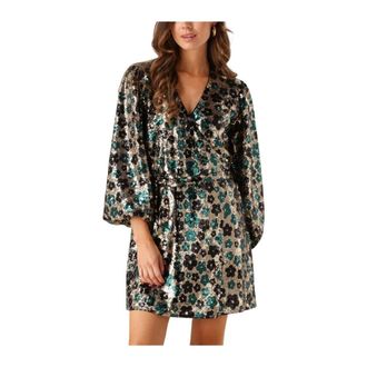 Notre-V Funkelndes Pailletten-Blumen-Minikleid - - Dresses - Damen - Mehrfarbig - S