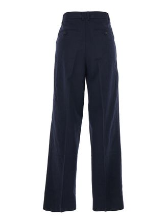 Dunst Womens Trousers Blue Cotton Blend Nylon
