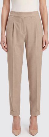 Liu Jo Pantalon droit taille mi-haute &agrave; pinces en viscose m&eacute;lang&eacute;e