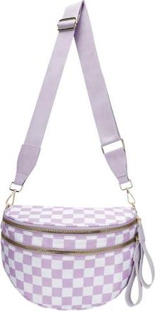 Generic O-unamei Sac à bandoulière à carreaux en mosaïque avec sangle réglable, imperméable et durable, pour entraînement, voyage, course à pied, a, 6*3*8inch