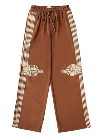 Song for the Mute pantalon de jogging &agrave; appliqu&eacute; - Marron