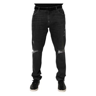 Dolce & Gabbana Homme, Jeans, Bleu, Taille: 3XL Jean Slim Fit D&eacute;lav&eacute; et D&eacute;chir&eacute; &agrave; Logo