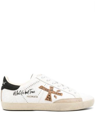 Premiata baskets Stevend &agrave; effet froiss&eacute; - Blanc