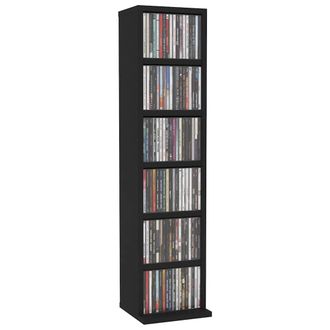 Generic CD Regal, St&auml;nder, Aufbewahrung, Standregal, Medienregal, B&uuml;cherregal, B&uuml;roregal, Dekoregal, Aktenregal, 21x20x88 cm, Holzwerkstoff(Wei&szlig;) (Schwarz)