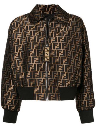 Fendi Zucca Monogram Bomber Jacket Size 40