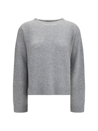Fabiana Filippi Womens Crewneck Cashmere Sweater Granite (capra Hircus)