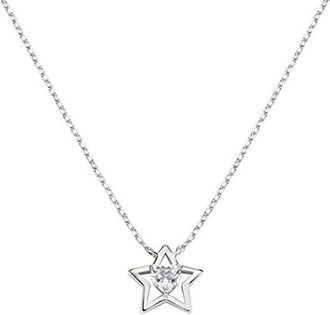 Amen Collier étoile avec coeur en Zircon Blanc, 40+5 cm réglable, Small, Argent Sterling, Zircon
