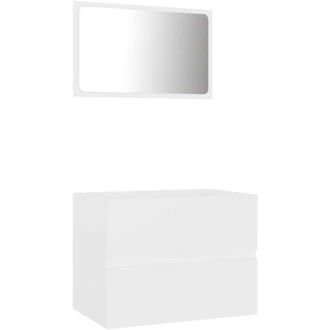 vidaXL Vidaxl - Ensemble de meubles de salle de bain 2 pcs Blanc Agglom&eacute;r&eacute;