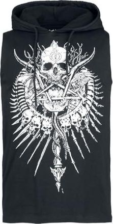 Gothicana by EMP Homme D&eacute;bardeur Noir avec Capuche et Cordons de Serrage Fixes S