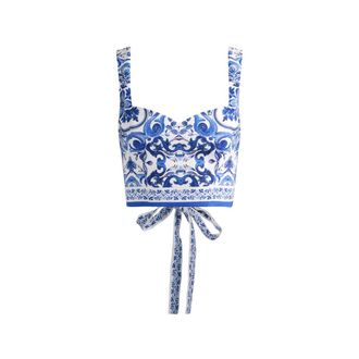 Alice & Olivia Femme, Tops, Bleu, Taille: 36 FR Miriam Cropped Top