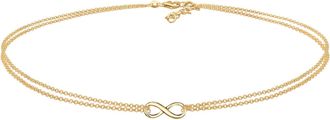 Elli Halskette Damen Infinity Choker Unendlichkeit in 925 Sterling Silber vergoldet