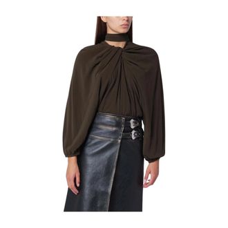 Namacheko Draped Silk Top - - Blouses & Shirts - Damen - Braun - XS
