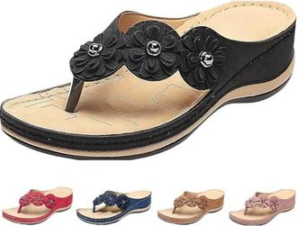 Generic Sandales orthop&eacute;diques pour femme - Tongs confortables avec soutien de la vo&ucirc;te plantaire - Sandales d&eacute;t&eacute; d&eacute;contract&eacute;es - Sandales compens&eacute;es habill&eacute;e