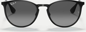 Ray-Ban Erika Metall-Phantos-Sonnenbrille mit polarisierten klassischen Gl&auml;sern in Schwarz