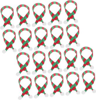 Cabilock 20 St&uuml;ck Kleiner Weihnachtsschals aus Stoff Weiche Puppenschals f&uuml;r Selbstgemacht Dekorative Kleiner Weinflaschenschals Weihnachtsdeko und Bastelzubeh