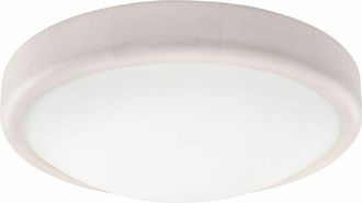 Licht-Erlebnisse Deckenlampe E27 &Oslash; 27 cm Wei&szlig; Holz Modern Deckenleuchte