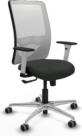 Piqueras y Crespo Schreibtischstuhl mit Armlehnen, schwarz, h&ouml;henverstellbare Lendenwirbelst&uuml;tze, ausgestattet mit 3 Positionen und Schneidschaum, Rollen 65 mm, Parkett