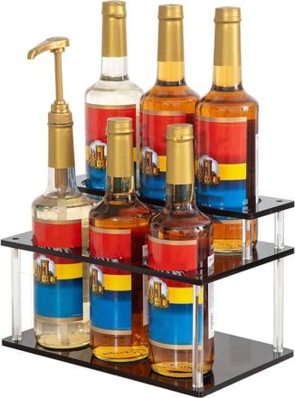 Generic Acryl-Sirupregal - Kaffeestation-Aufbewahrungsregal, 2-stufiger Organizer-St&auml;nder, Flaschendisplay, K&uuml;chenthekenregal, Gew&uuml;rzregal | Robustes Design f