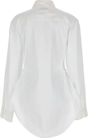 Jean Paul Gaultier Cotton-Blend Button-Up Shirt - White