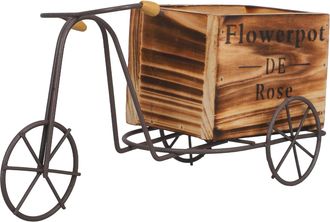 Holibanna Vintage Fahrradmodell Aus Metall Miniatur Fahrraddeko Mit Pflanzgef&auml;&szlig; Kleine Eisen Fahrradskulptur F&uuml;r Schreibtisch Und Flur