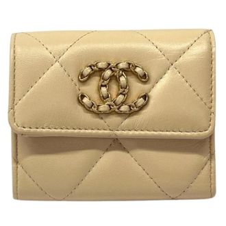 Chanel Pre-owned Vintage Bi-Fold Geldb&ouml;rse - - Pre-owned - Damen - Beige - ONE SIZE