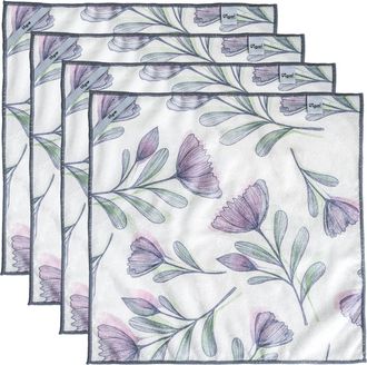 Vigar Küchentücher - Packung mit 4 Einheiten - 38 x 0,5 x 38 cm - Modell Florganic - ideal zum Trocknen und Reinigen jeder Art von Oberfläche - Weiß