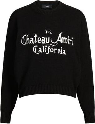 Amiri Pull Chateau Amiri &agrave; col rond en coton m&eacute;lang&eacute;
