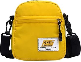 Generic 2022 Nouveau Coréen Mode Décontracté Une Épaule Bandoulière Nylon Petit Sac Carré Hommes Sacs à Bandoulière, jaune, Taille unique