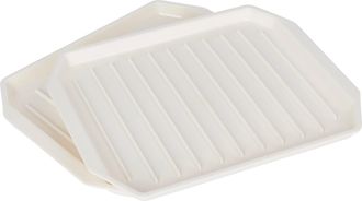 KitchenCraft Mikrowellen-Speckkästen, Kunststoff, 2er-Pack, weiß, 12 x 9 cm