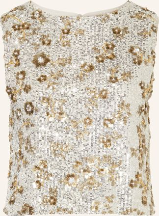 Moss Copenhagen Msch Copenhagen Top Mschmagnolia Mit Pailletten Und Schmuckperlen silber