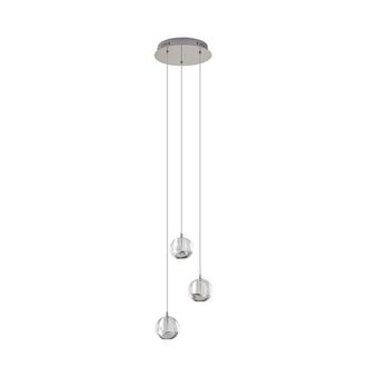 Lucande LED Suspension en verre Hayley (Moderne) Transparent Verre e. a. pour Salon & Salle à manger (à 3 lampes,), Luminaire Lampe plafond Plafonnier Suspend