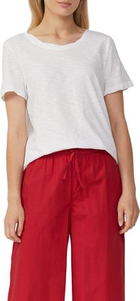 s.Oliver T-Shirt mit Flammgarnstruktur und Ausschnitt-Detail